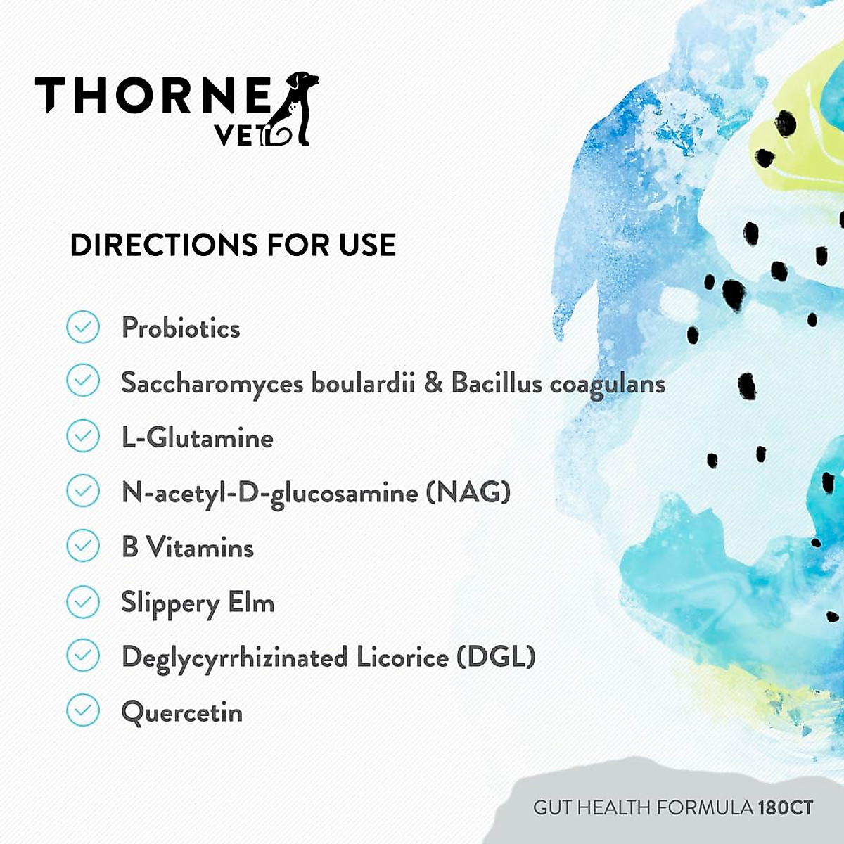 ThorneVet Gut Health Formula – Gastrointestinal Support for Dogs, Cats & Horses, 180 Soft Chews