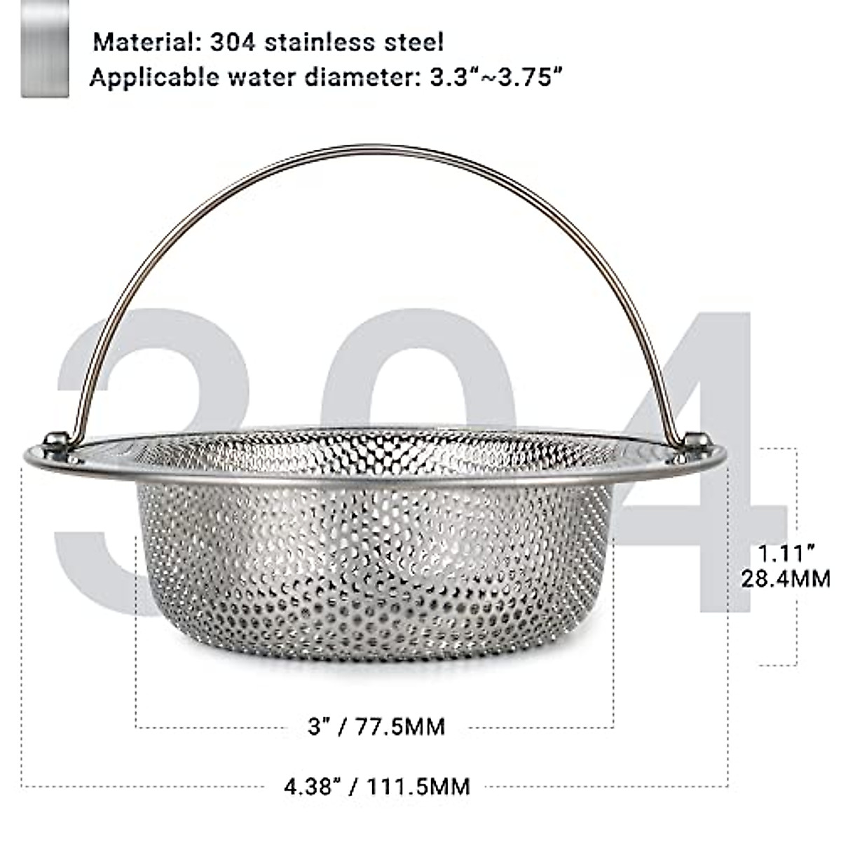MAEXUS Sink Drain Strainer, Kitchen Sink Strainer, Sink Stopper, Drain Stopper Used to Prevent Clogging of Kitchen Sinks (4.5 Inches in Diameter)