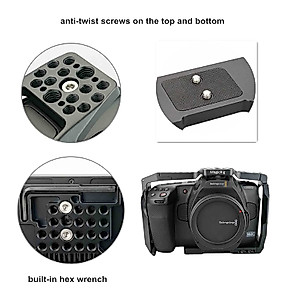 MAGICIRG Cage Kit for BMPCC 6K Pro + SSD Mount Bracket for Samsung T5 /T7 SSD