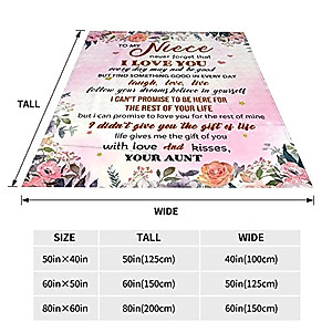 RIEDIOVS Niece Gifts Blanket-to My Niece Blanket-Birthday Gift for Niece from Aunt-Gifts for Niece Beautiful 60" x 50" Throw Blanket -1