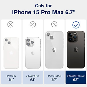 kingflag Vegan Leather Magnetic Case for iPhone 15 Pro Max Wireless Charging, Compatible with MagSafe, Metal Buttons, Shockproof Protective Phone Case Cover for Women Men 6.7" (Matte Black)