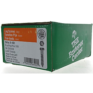 Hillman 230009 Hex Lag Screws, 1/4 X 1-1/2-Inch, Zinc, 100-Pack