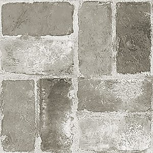 FloorPops Harvard Brick Grey Peel & Stick Floor Tiles