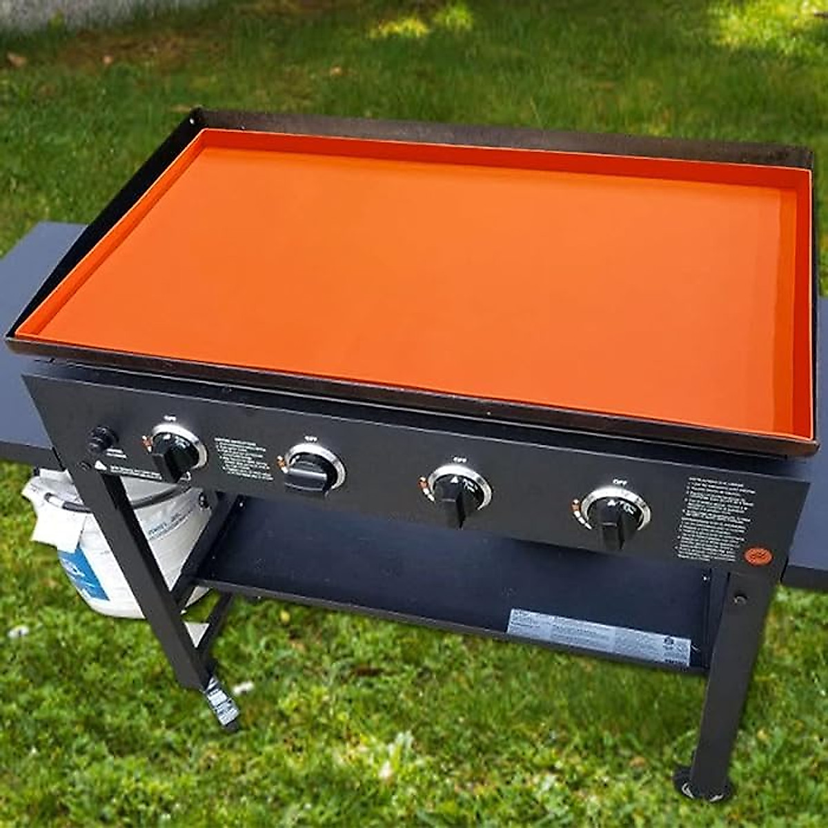 KALTEK 36" Silicone Griddle Mat, Upgrade Full-Edge Griddle Top Covers for Blackstone 36 Inch, All Season Cooking Protective Cover, Protect Griddle from Rodents, Insects, Debris and Rust (Orange)