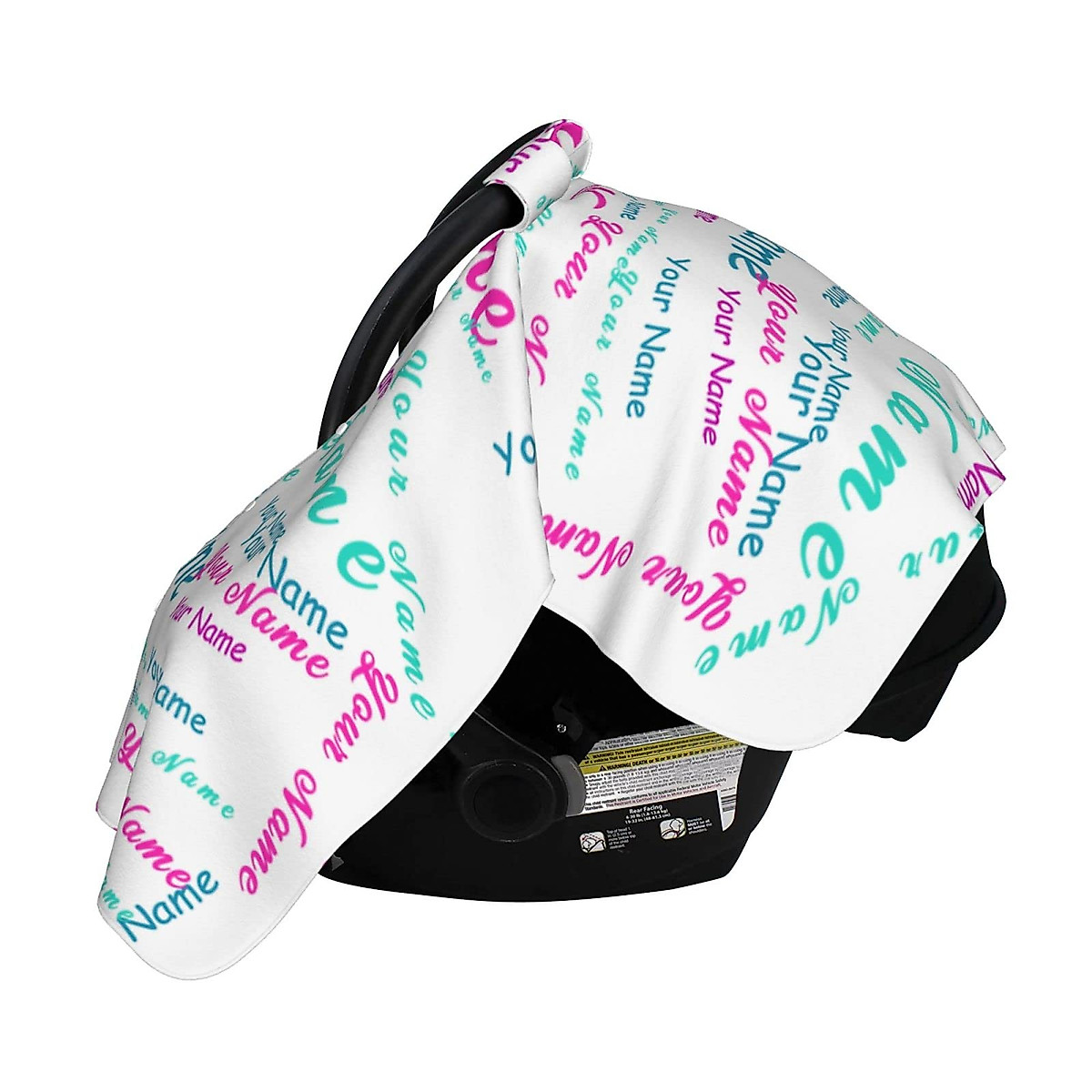 Personalized Baby Car Seat Covers for Babies with Name，Custom CarSeat Canopy Covers for Girls Boys，Nursing Breastfeeding Cover for Infant Car Seat.