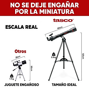 TASCO Spacestation 70x800mm Refractor AZ with Variable LED Red Dot Finderscope Telescope, black, one size (49070800)