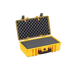 Monoprice Weatherproof Hard Case - 22in x 14in x 8in, Yellow with Customizable Foam, Shockproof, IP67, 20.3 Liter