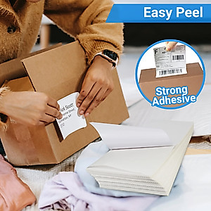 LotFancy 4x6 Direct Thermal Shipping Labels, 1000 Thermal Labels Fanfold with Perforated and Strong Adhesive, White Mailing Labels Compatible with Zebra, Rollo Thermal Printer