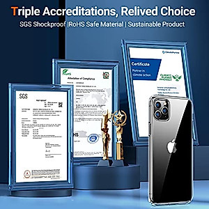 TORRAS [𝟮𝟬𝟮𝟮 𝗡𝗘𝗪] Diamond Clear iPhone 11 Pro Case [Material Safe Certified] No.1 Anti-Yellow [12FT Military Grade Protective] Hard Back & Non-Slip Bumper Slim Phone Cases iPhone 11 Pro, Clear