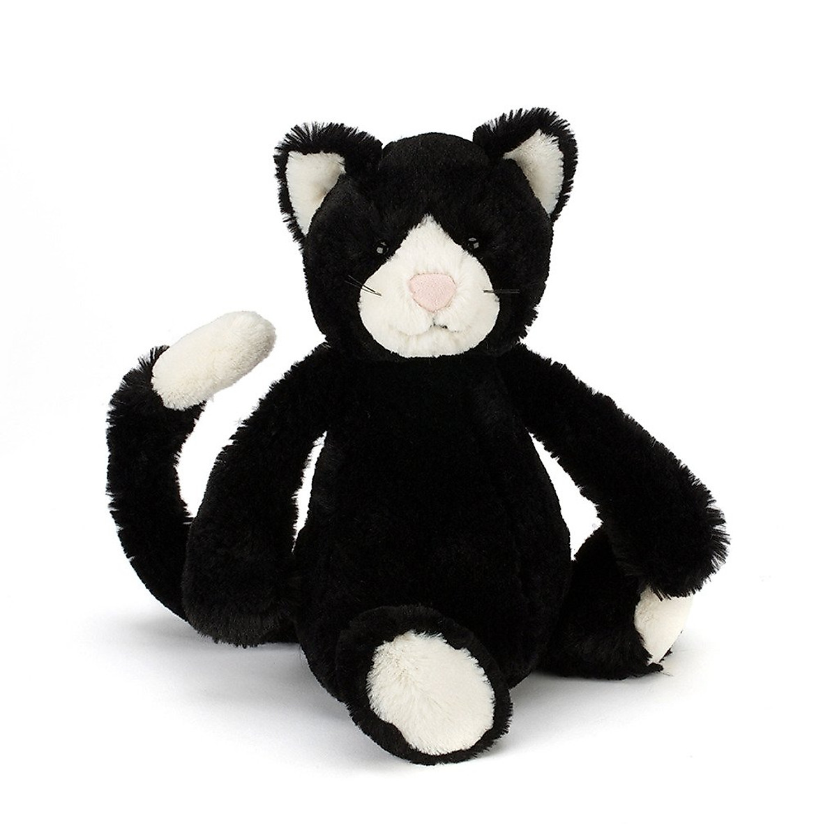 Jellycat Bashful Black and White Cat Stuffed Animal, Medium, 12 inches