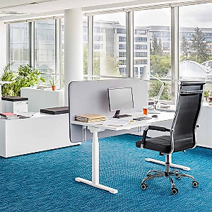 VICTONE Ribbed Office Chair High Back PU Leather Executive Conference Chair Adjustable Swivel Chair (Black)