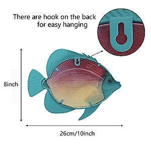 LIFFY Metal Fish Wall Decor 2Pack Handmade Glass & Metal Fish Wall Art for Living Room Bedroom Bathroom Pool Pretty Gift Idea Make Your Home Unique