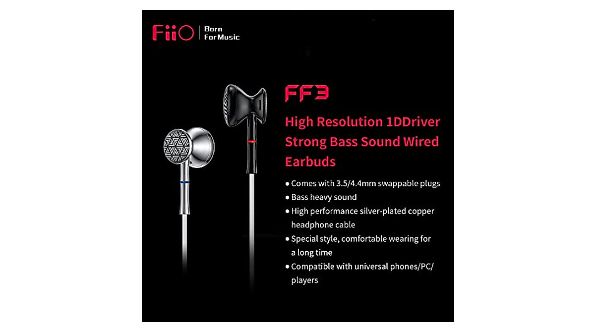 FiiO FF3 Earbuds - High-Resolution Lossless Wired Earphones