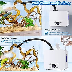 Reptile Humidifiers, Reptile Fogger for Terrariums, Smart Touch Screen Adjustable Fogger with Timer, Intelligent Constant Humidity Reptile Fogger for Reptiles/Amphibians