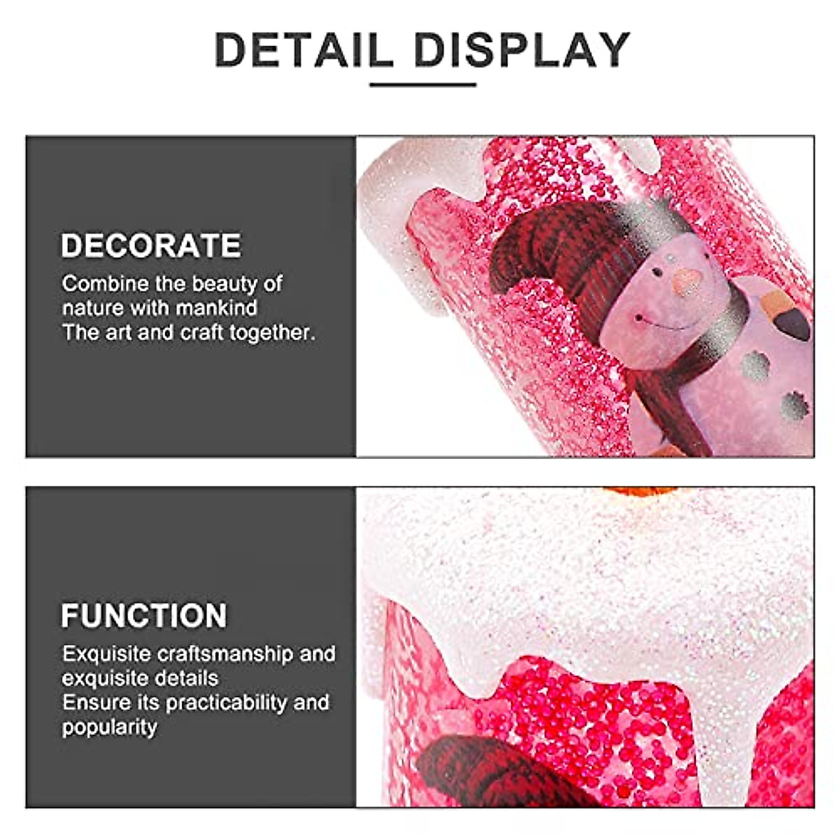 Mobestech 12Pcs LED Christmas Candle Lights Flameless Electric Xmas Candle Tea Light LED Candle Lamp Christmas Decoration Candle for Restaurant Home Bar Garden Party Ornaments Random