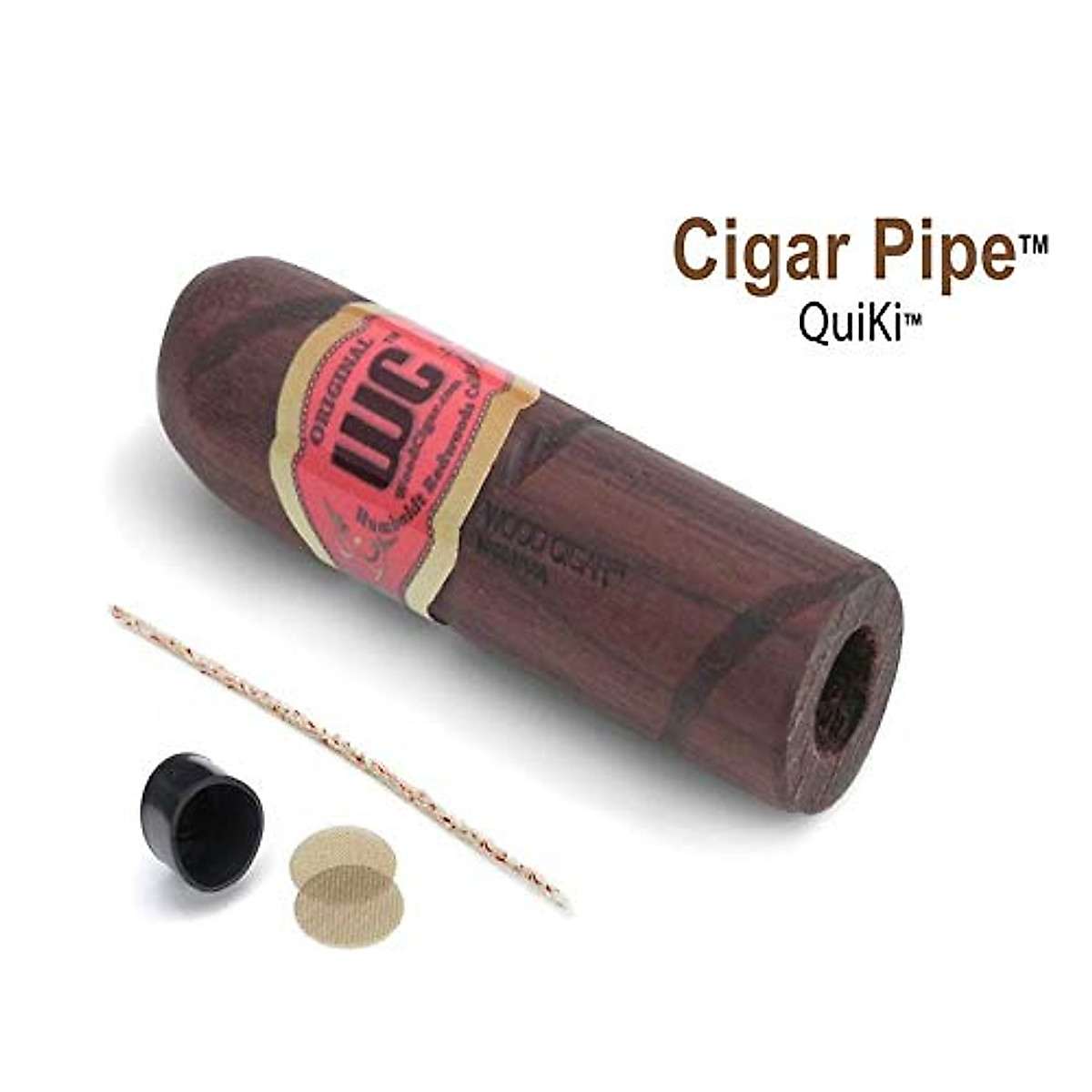 Stogie Pipe - Cigar Pipe Wooden Stogie (Walnut, 3")