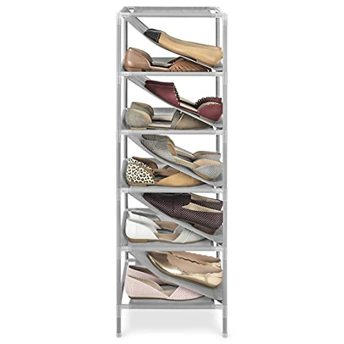 Whitmor Spacemaker Shoe Tower, 5-Tier, Gray