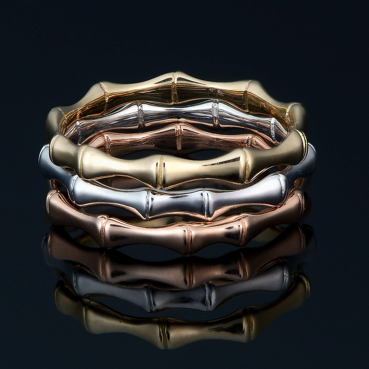 Kooljewelry 14k Yellow Gold 2.6 mm Bamboo Ring (size 7)