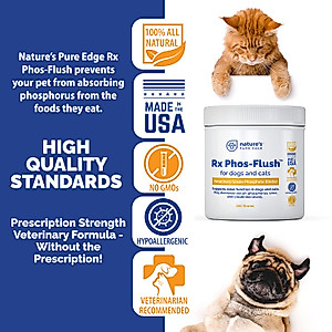 Rx Phos-Flush Phosphate Binder. Extra Large 200 Grams. Dog Kidney and Cat Kidney Support. Feline Urinary Tract Support. Compliments a Renal Failure Dog Food Diet or Cat Renal Support Diet.