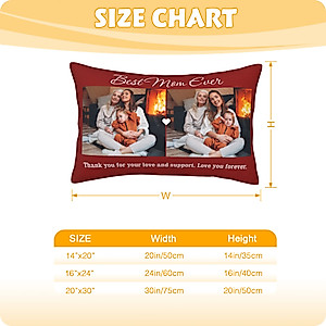 Custom Pillows with Picture Customized Pillow Covers Personalized Add Your Own Design Text Throw Pillow Covers Sofa Car Bedroom Decor Gifts for Men Women Friend Couple (Two-Panel Photo)