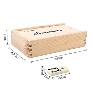 Domino Set for Adults, Double Nine Dominoes Set with Wooden Case for Classical Board Games, for Family and Kids,55 Tiles (2-4 Players)