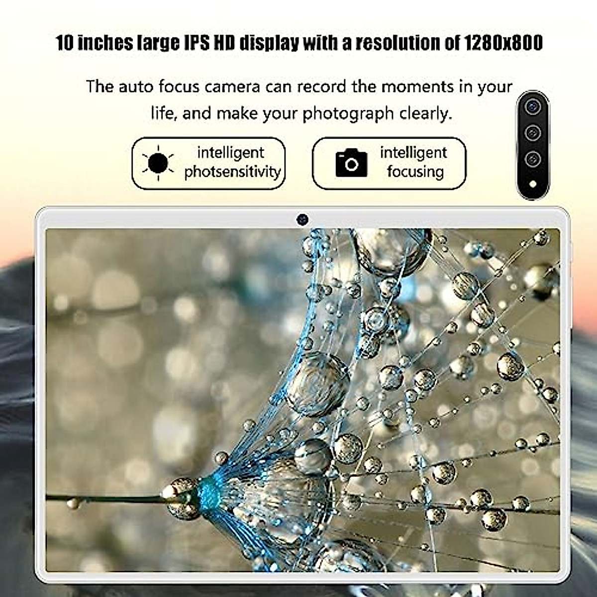 Airshi Tablet PC, Portable Tablet, Three Card Slots, Two Cameras for Home and Travel (US Plug)