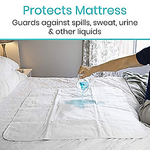 Vive Bed Pads for Incontinence Washable, Bed Wetting Protection for Adults & Elderly - Waterproof Reusable Underpads for Women, Men, Kids, Pets (34" x 36", 1.00)