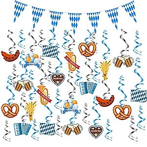 DmHirmg Decorations for Oktoberfest,Pennants Flag Banner & Hanging Swirl for Oktoberfest,Outdoor Indoor Lovely Beer Festival Decorations for Oktoberfest Party Supplies Decorations Favor(31)