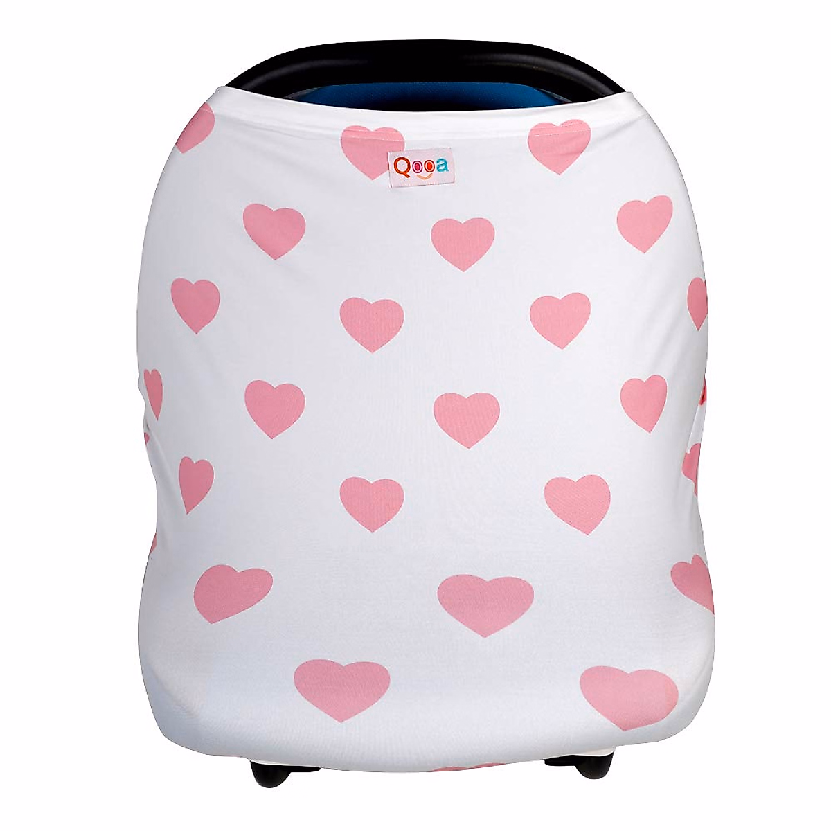 Qooa Baby Carseat Canopy Cover, Ultra-Soft and Stretchy Protect Baby, Multi-use Baby Carseat Cover for Nursing, Sleeping, Carseat, Stroller and Highchair