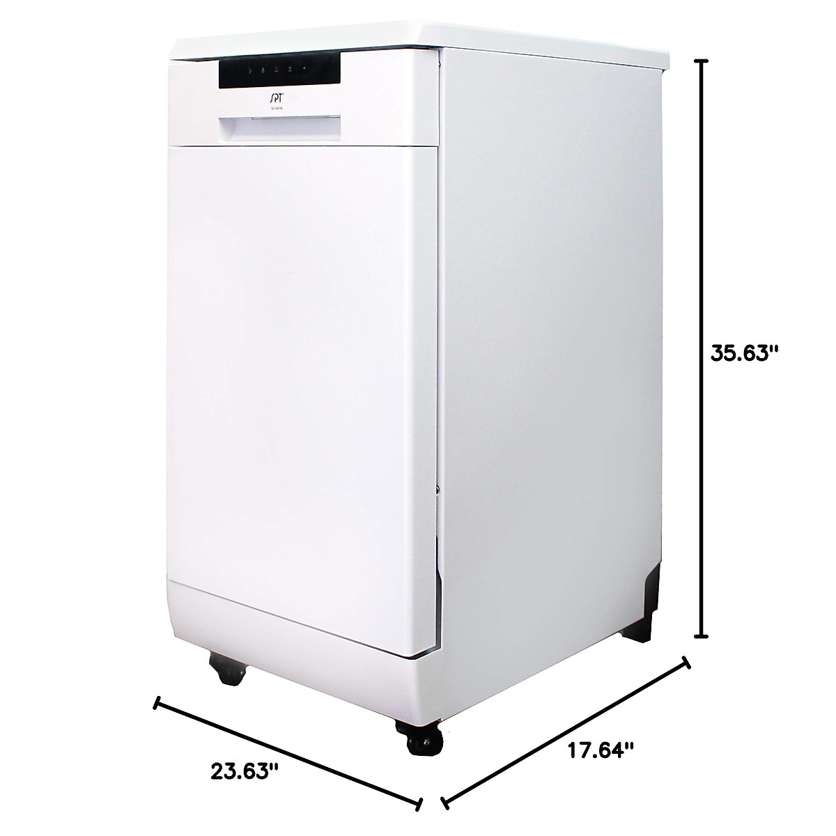 SPT SD-9263W 18″ Wide Portable Dishwasher with ENERGY STAR, 6 Wash Programs, 8 Place Settings and Stainless Steel Tub – White