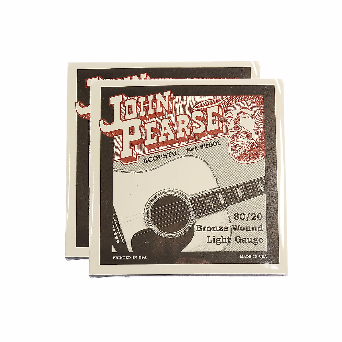 John Pearse Acoustic Strings 80/20 Bronze Light 12-53 2 Pack Bundle