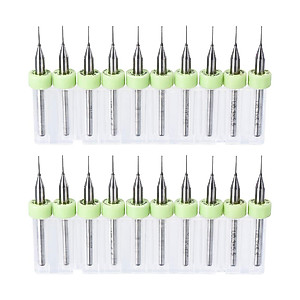 uxcell PCB Drill Bits 0.3mm Tungsten Carbide Rotary Tool Jewelry CNC Engraving Print Circuit Board Micro Drill Bits 1/8 Inch Shank 2 Set (20 Pcs)