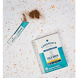 Cameron's Coffee Classic Cold Brew Instant Single Serve Sticks, Medium Roast, 128 Count (Pack of 8)