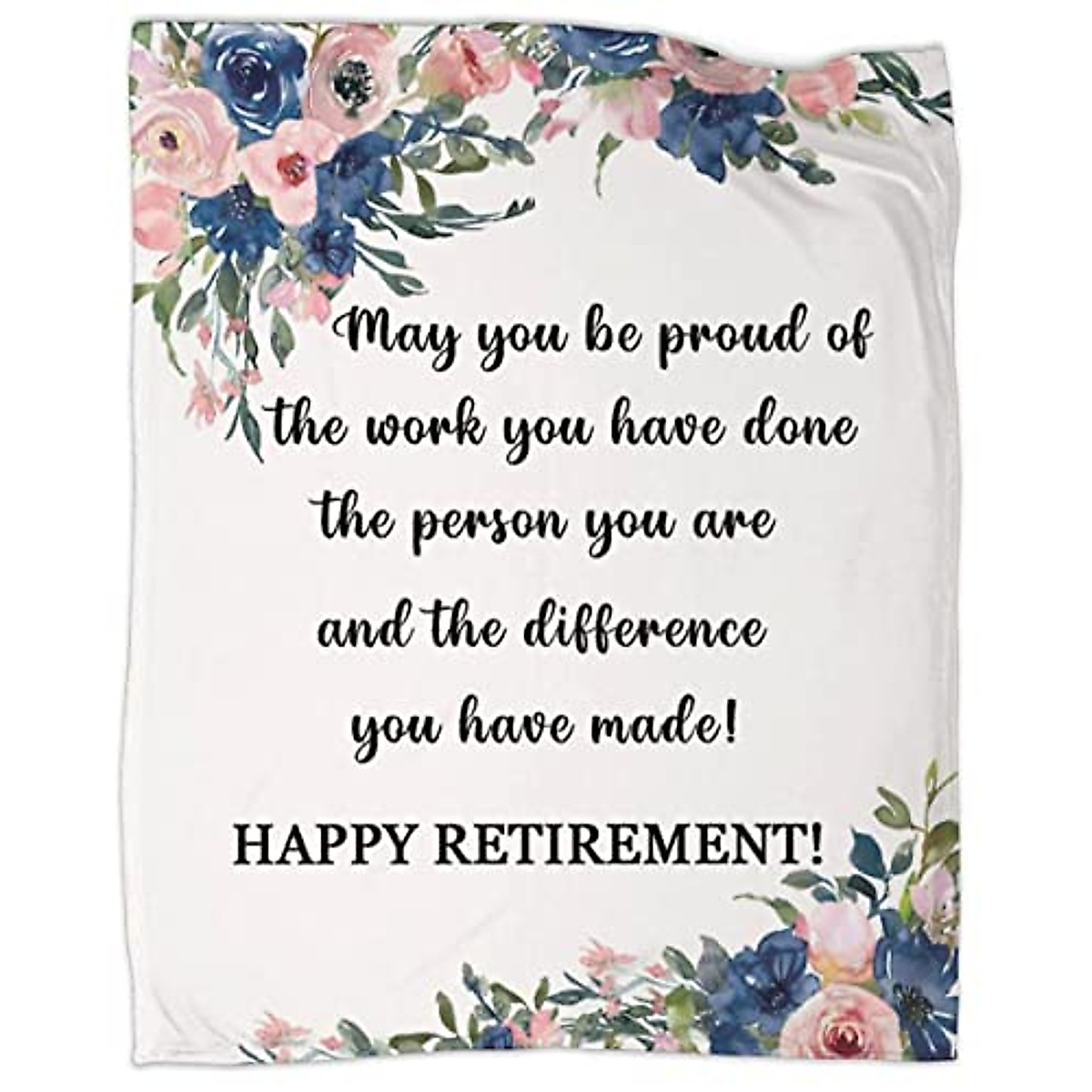 AJIIUSV Retirement Gifts Throw Blanket Happy Retirement Flannel Blankets for Retired Women Teacher Boss Farewell Present 50"x60"