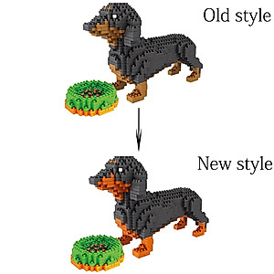 ISeeSee Micro Mini Blocks Dog Building Animal Set DIY 3D Building Toy Bricks for Kids or Adult Dachshunds 898PCS