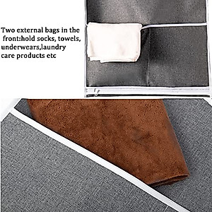 Extra Large Hanging Laundry Hamper,Oxford Fabric Washable Hanging Laundry Bag with 2 Over the Door Hooks 2 Suction Cup Hooks,Over the Door Laundry Hamper with Unique Zipper Design (XXL-GREY-1PC-R)