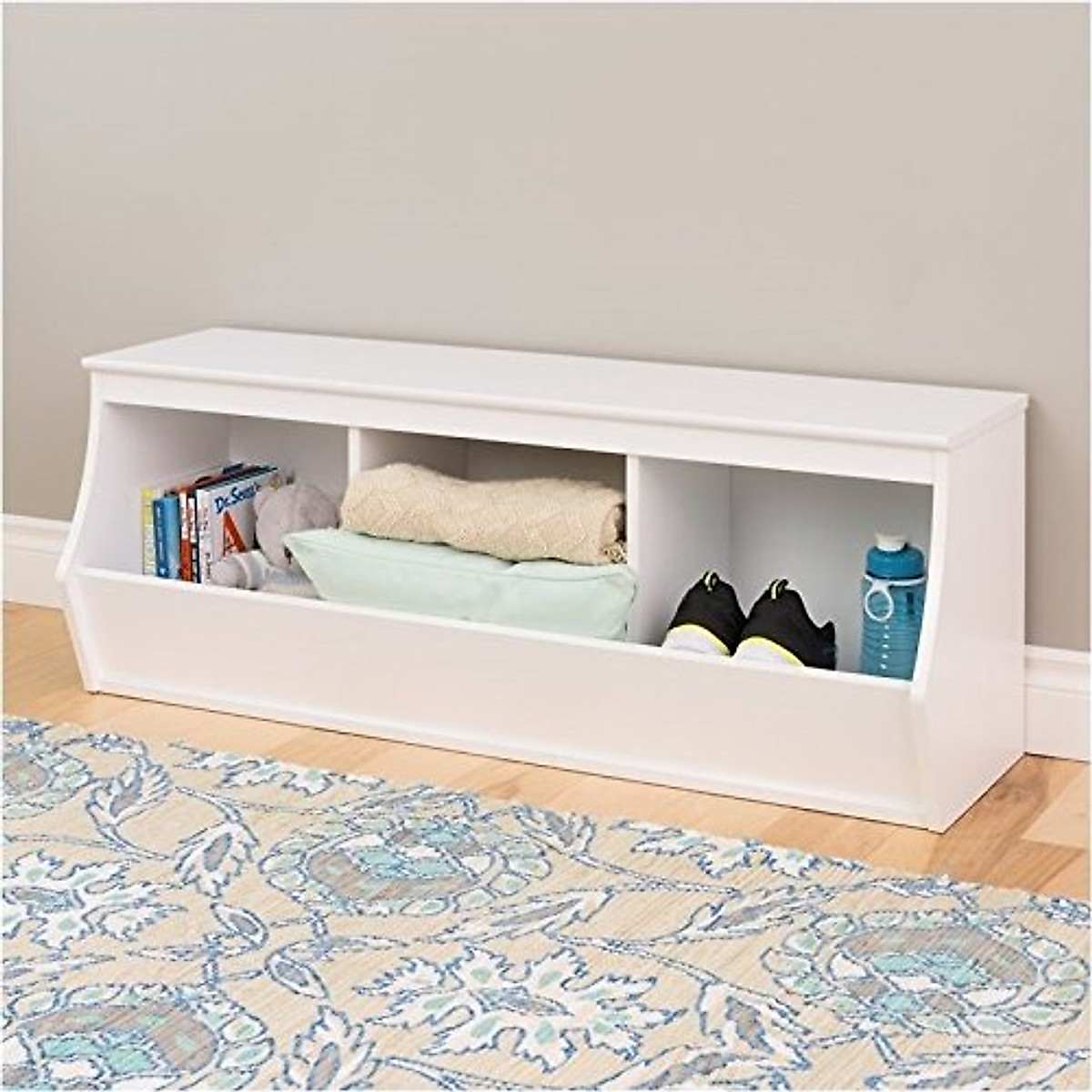 Hawthorne Collections Stackable 3-Bin Storage Cubby in White