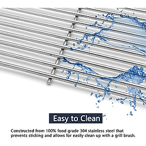 Hongso 19 1/4" SUS304 Stainless Steel Cooking Grid for Gas Grill Brinkmann, Charmglow, Costco, Jenn Air, Members Mark, Nexgrill, Perfect Flame and Other Grill Grates Replacement, 3 pieces SCI1S3