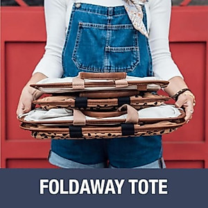 CleverMade 30L SnapBasket LUXE - Reusable Collapsible Durable Grocery Shopping Bag - Heavy Duty Large Structured Tote, Heather Grey