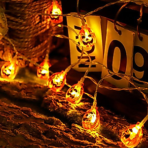 TKYGU Pumpkin String Lights 20ft 30 LED Halloween Decorative Light Pumpkin Decorative String Light String Light Waterproof Halloween Lights 2 Modes for Party Christmas Decoration
