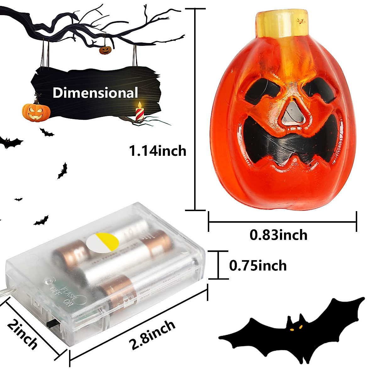 Halloween Decorations Pumpkin String Lights, 14.7 feet 30 LEDs Hanging Lighted Glowing Pumpkin Lantern Lights, Indoor Outdoor Halloween Decor Holiday Party Lights for Patio, Garden, Gate, Yard, Tree