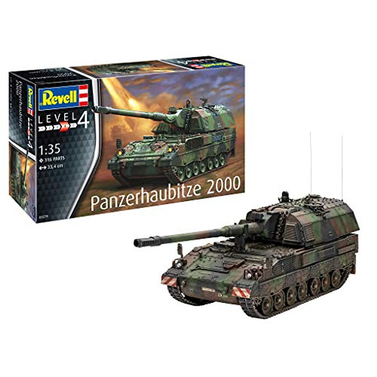 Revell RV03279 Kit 1:35 - Panzerhaubitze 2000 Plastic Model, Green, 1/35
