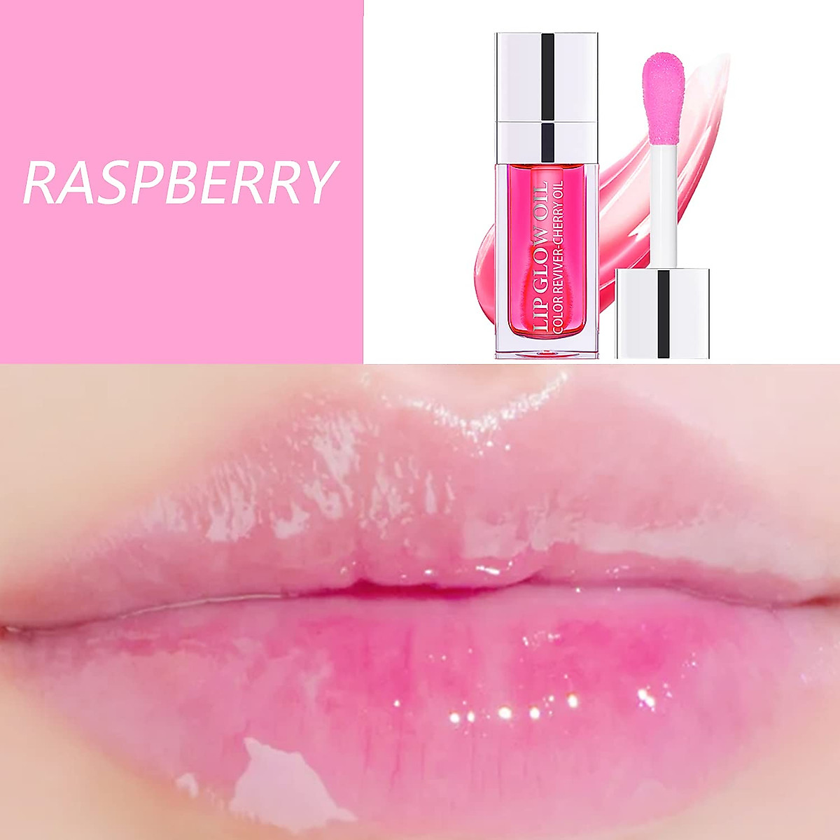 Sea-Maid Lip Oil, Hydrating Lip Gloss Tinted Lip Balm Transparent Lip Care, Big Brush Head Glitter Shine, Long Lasting Nourishing Non-sticky Fresh Texture