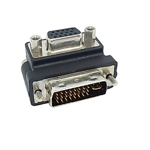 Nightwolf ® Right Angle 90 Degree L Style DVI-I 24+5 Analog Digital Male to VGA Female Adapter Convert Cable for HDTV LCD