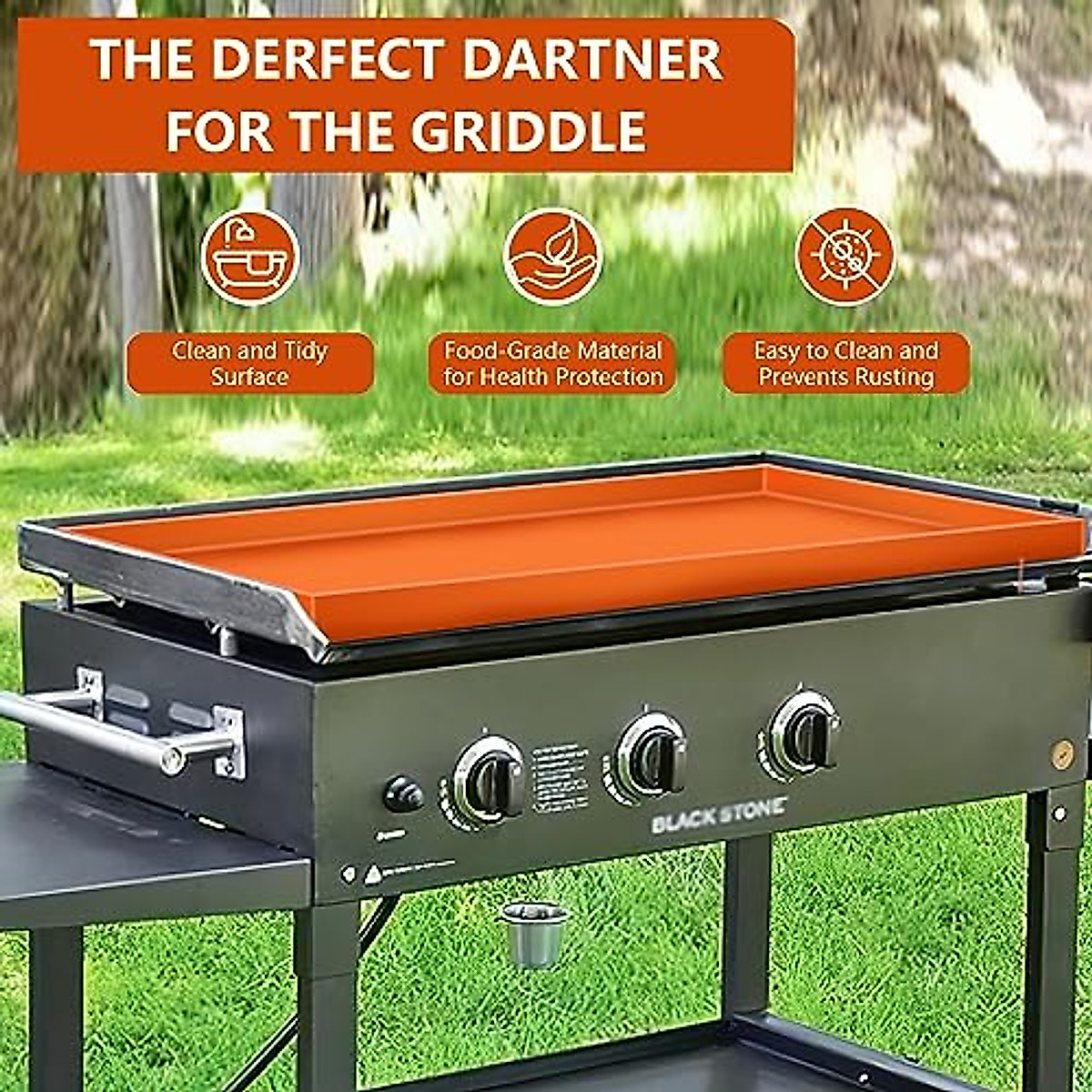 28-Inch Silicone Griddle Cover for Blackstone - Stain and Rust Protection - Perfect Fit and Easy to Clean Blackstone Griddle Cover