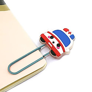 15 PCS Cute Bookmark Cartoon Silicone Bulk Bookmarks Dispenser Bookmark Memo Clip for Girls Student Stationery Nursing Student Essentials