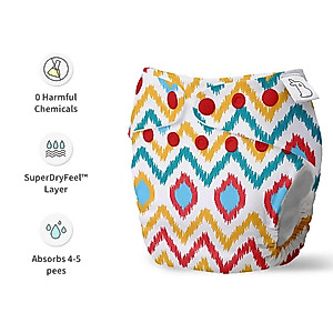 SuperBottoms New UNO Freesize Cloth Diaper, Cloth Diaper for Babies 0 to 3 Years, Washable & Reusable Cloth Diaper, Comes with Cloth Diaper Insert, 1 Diaper and 1 Organic Cotton Soaker