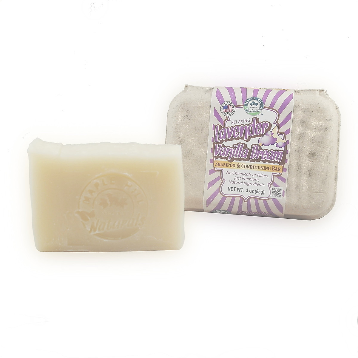 Maple Hill Naturals: Shampoo Bar, Hemp Seed Butter, Shea Butter, Avocado Oil, Jojoba Oil (Pure and Gentle Unscented)
