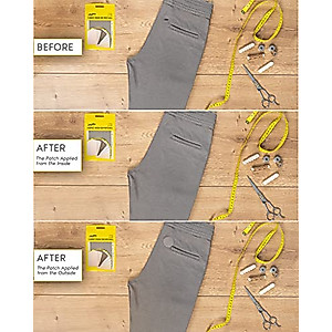 ZEFFFKA Premium Quality Fabric Iron-on Patches Inside & Outside Strongest Glue 100% Cotton Shades of Brown Beige Khaki Repair Decorating Kit 12 Pieces Size 3" by 4-1/4" (7.5 cm x 10.5 cm)