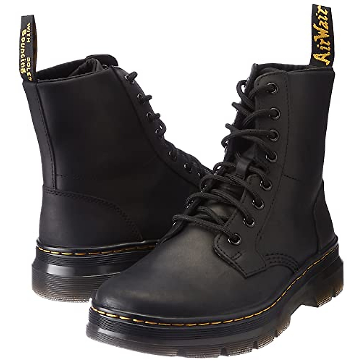 Dr. Martens unisex adult Lace Fashion Boot, Black Wyoming, 10 Women 9 Men US